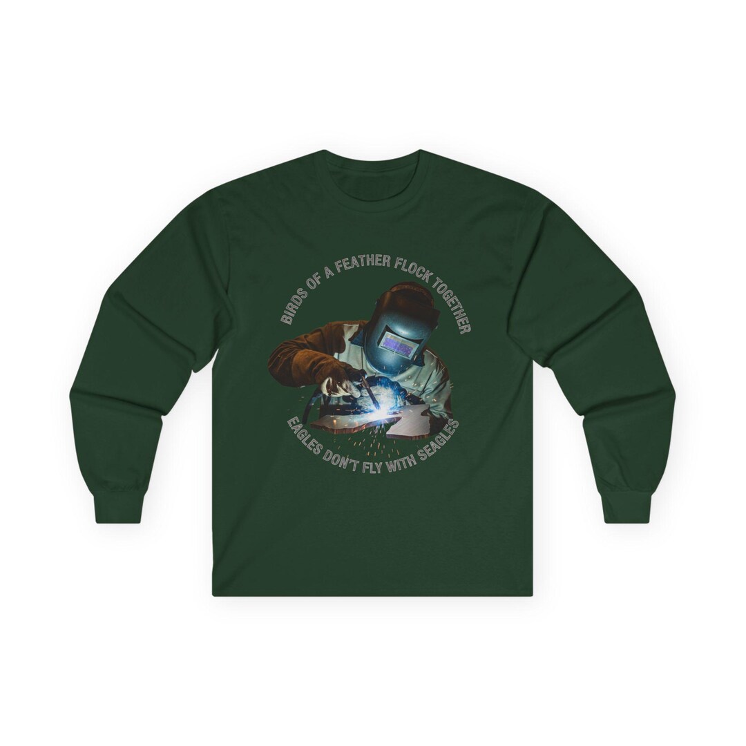 Birds of a Feather Welding Helmet Graphic Long Sleeve Tee | Welding Art ...