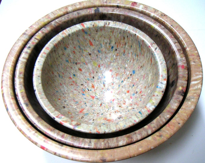 Vintage Texas Ware Bowls. Confetti Design. Three Bowls: Large,meduim ...