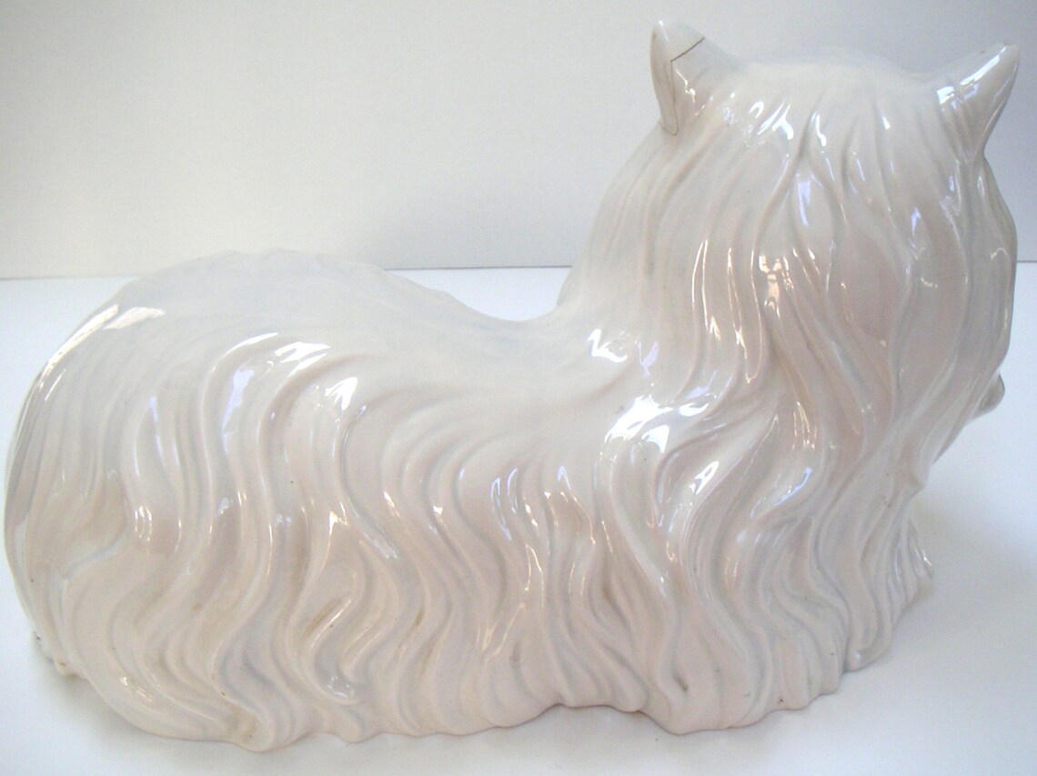 Vintage Ceramic Cat By Alberta Molds Inc.Life Sized White | Etsy