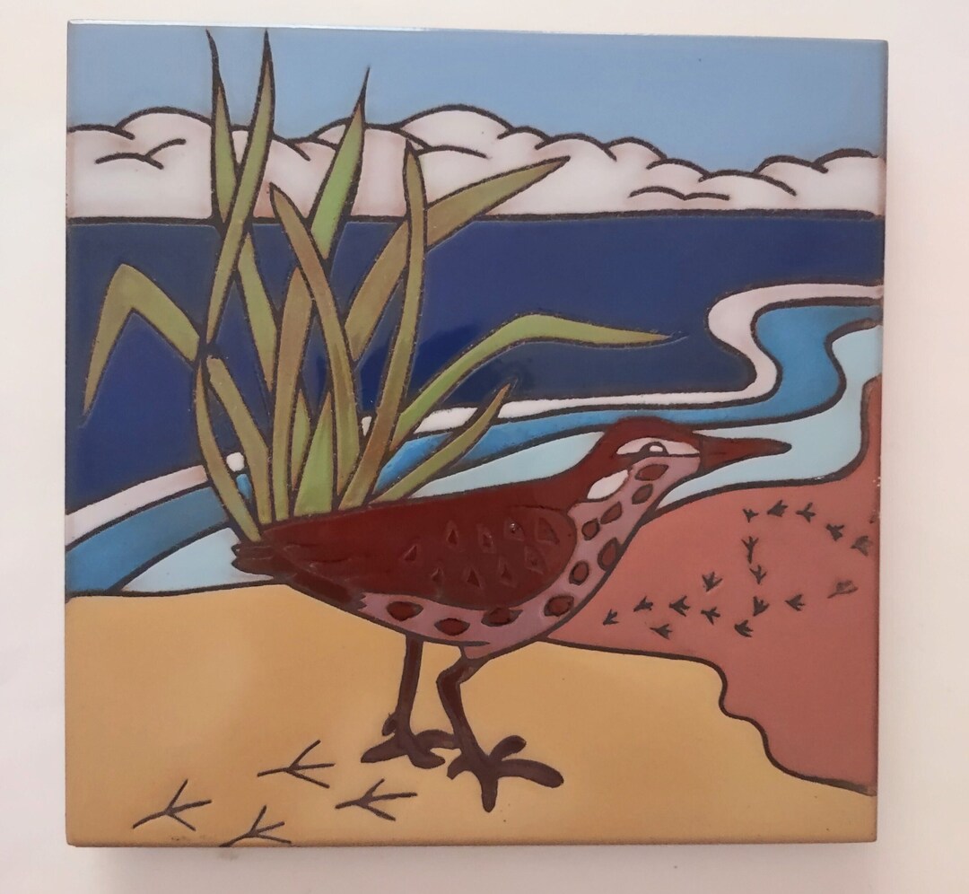 Vintage Tile/trivet,mag Mor Art Tiles,hand Painted Ceramic Tile,santa ...