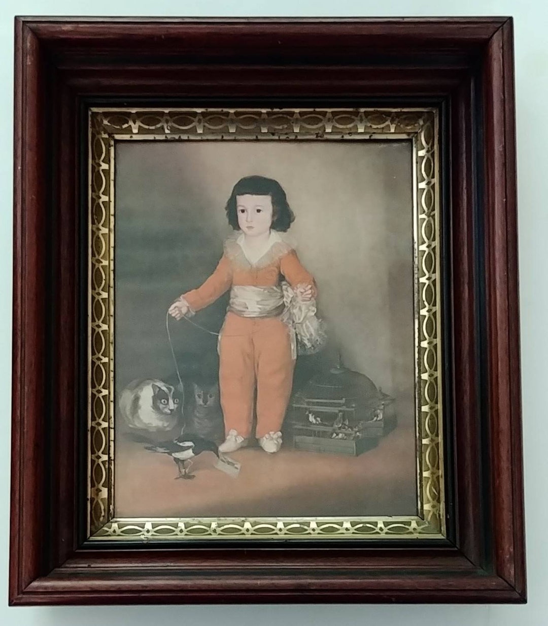 Two Vintage Prints: "red Boy" by Goya and "romaine Lacaux" by Renoir ...