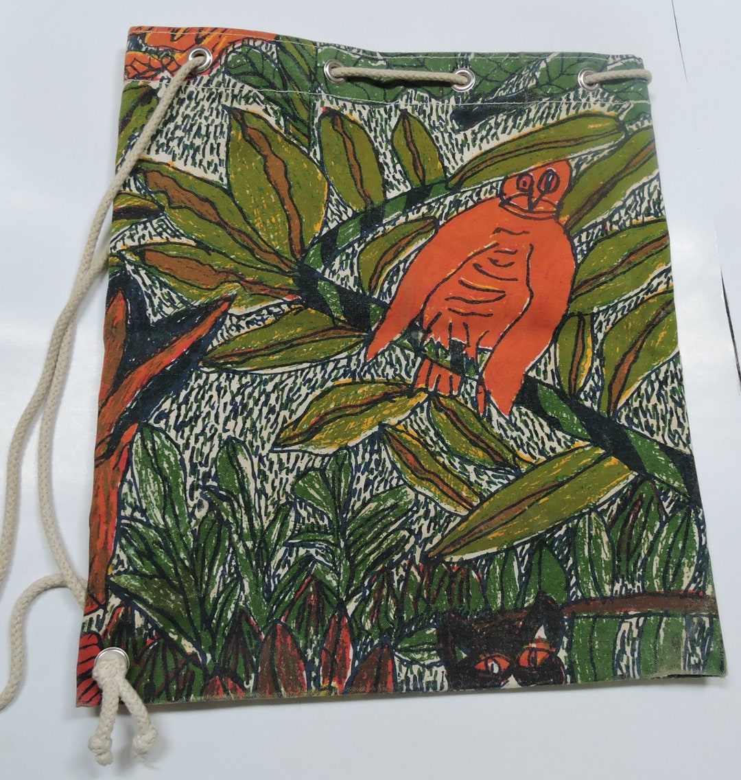 Vintage Willie Stokes Canvas Tote, Fabric Workshop Art, Animals - Etsy
