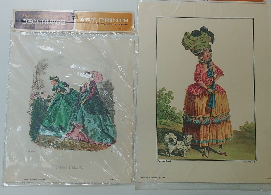 Vintage Patricia Nimocks Decoupage Art Prints,lot of Five,victorian ...