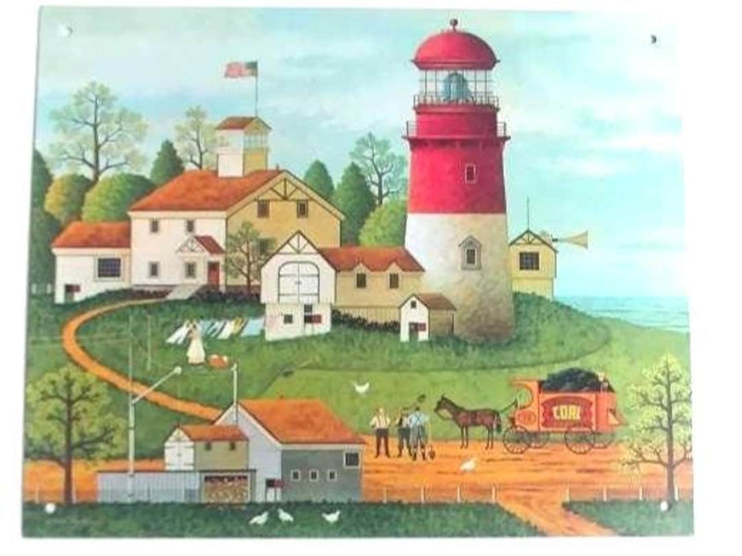 Vintage Lighthouse Tin Picture, Farmhouse Home Decor - Etsy