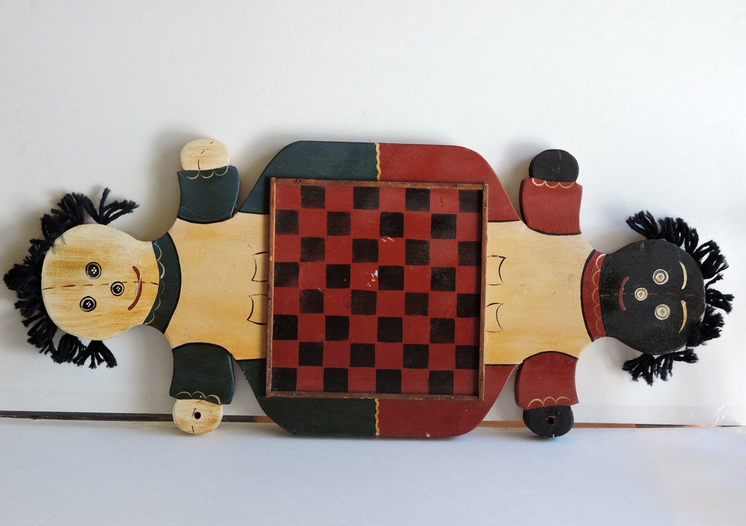 Vintage American Folk Art, Checker Board, Board Games, Wall Hanging ...