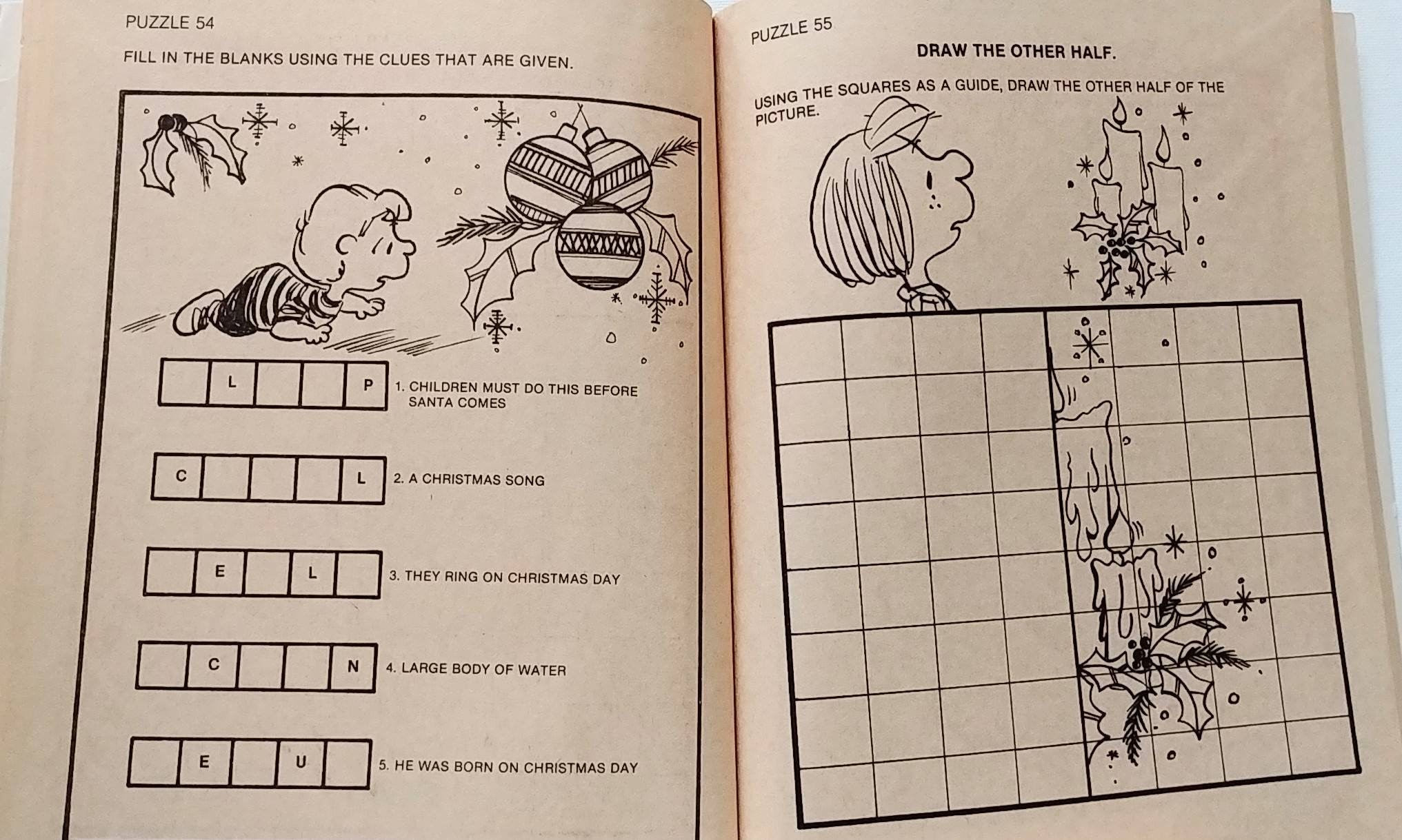 Vintage Children's Book,the Peanuts Christmas Activity Book,peanuts ...