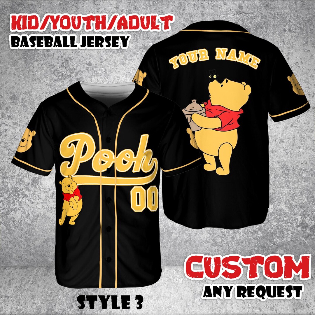 Personalized Pooh Baseball Jersey, Custom Winnie the Pooh Disney Shirt ...