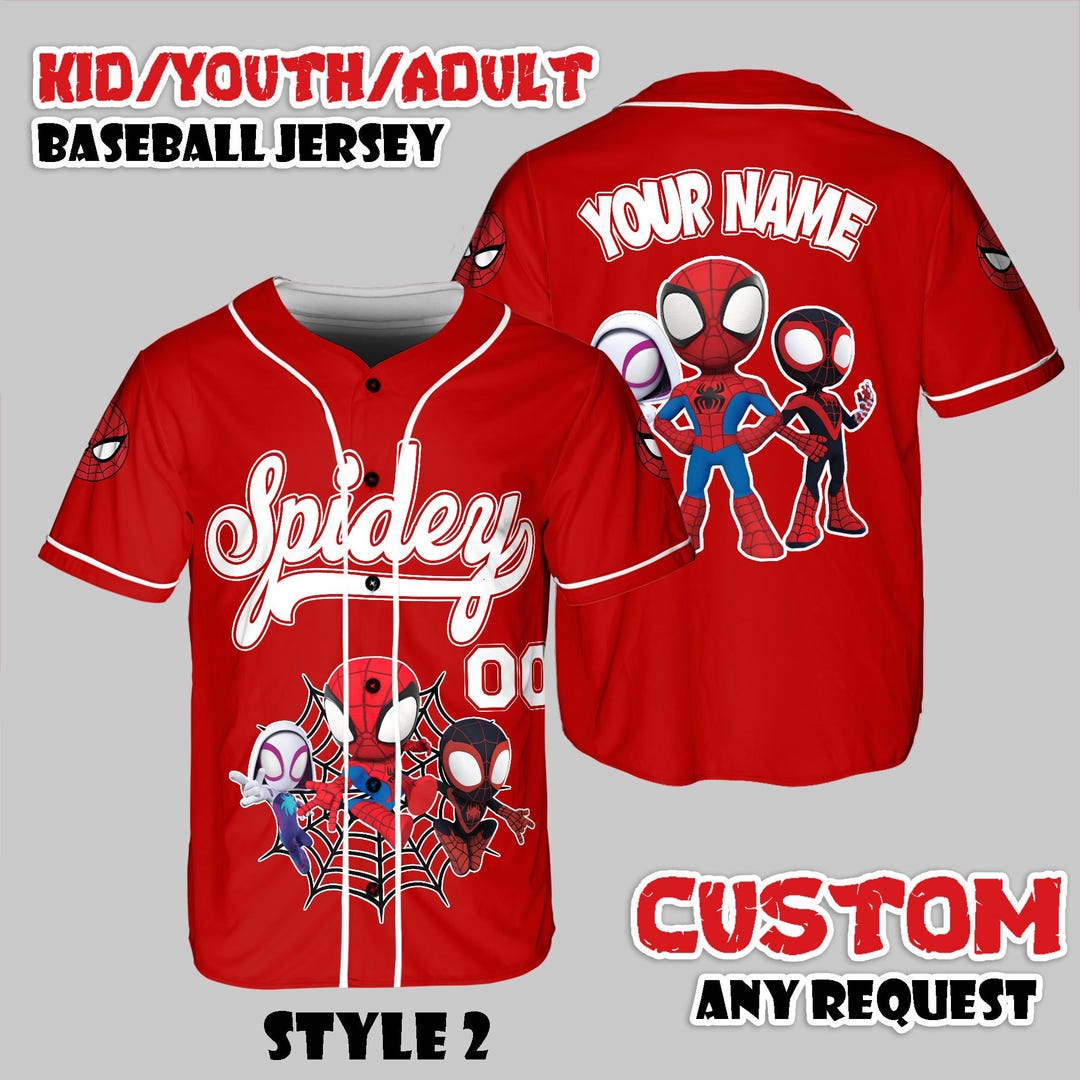 Custom Spidey and His Amazing Friends Baseball Jersey, Personalized ...