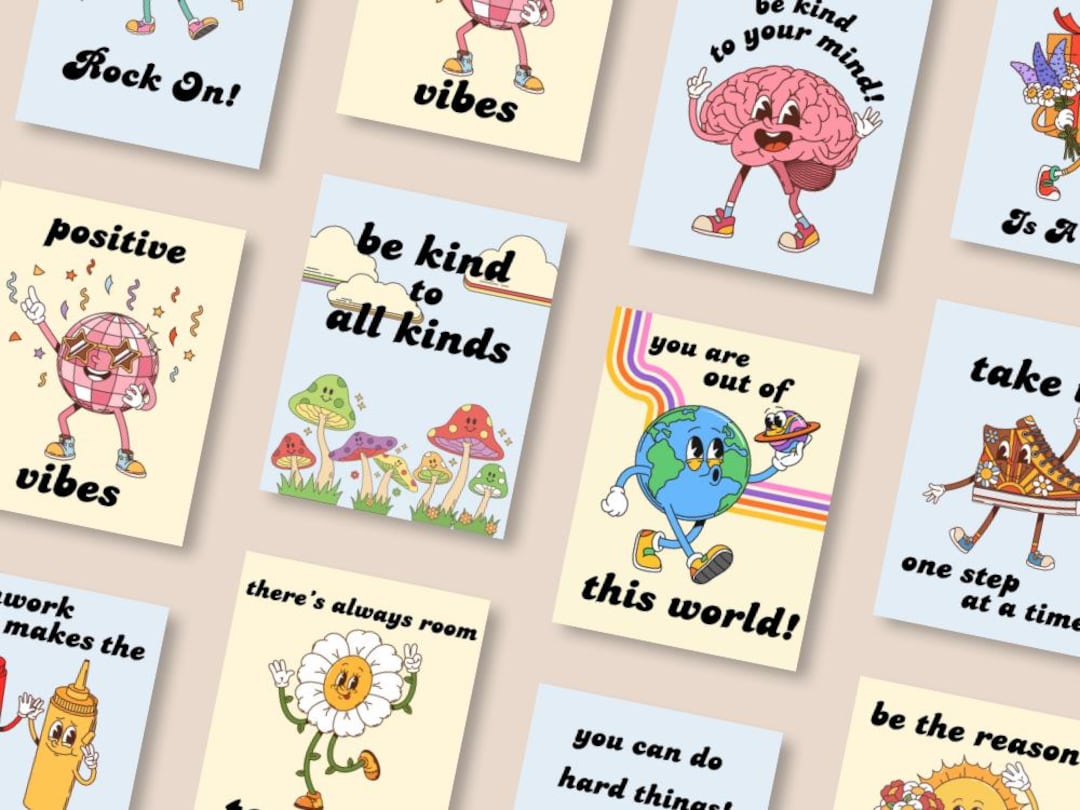 Retro Groovy Classroom Poster Set | Digital Download - Etsy