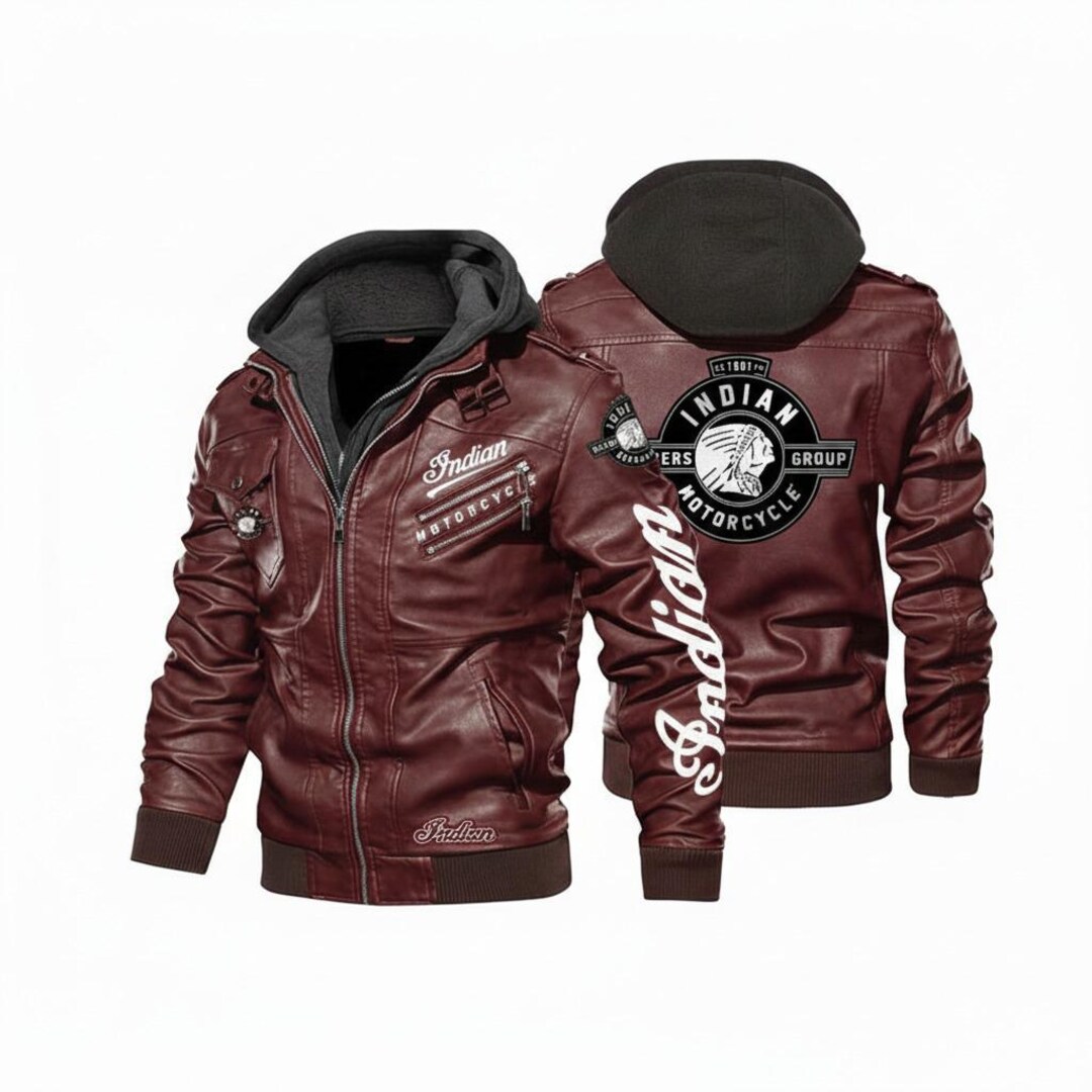 Men's Indian Motorcycle Handmade Genuine Cowhide Leather Custom Biker ...
