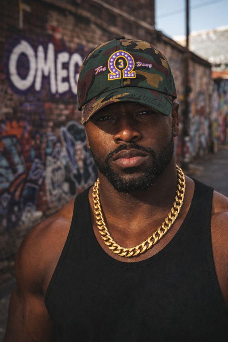 Omega Psi Phi Embroidered Camo Dad Hat, Divine Nine Que Dog Gift - Etsy