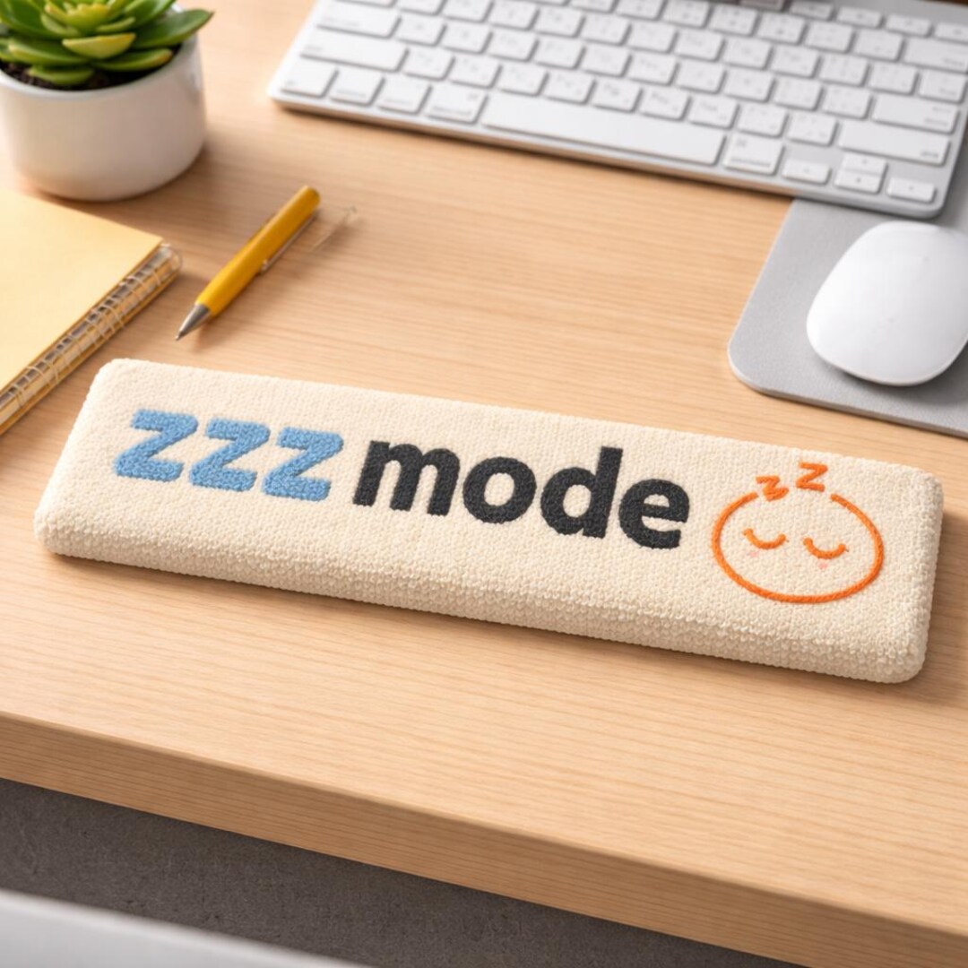 Zzz Mode Minimalist Punch Needle Wrist Cushion – Sleepy Programmer Yarn ...