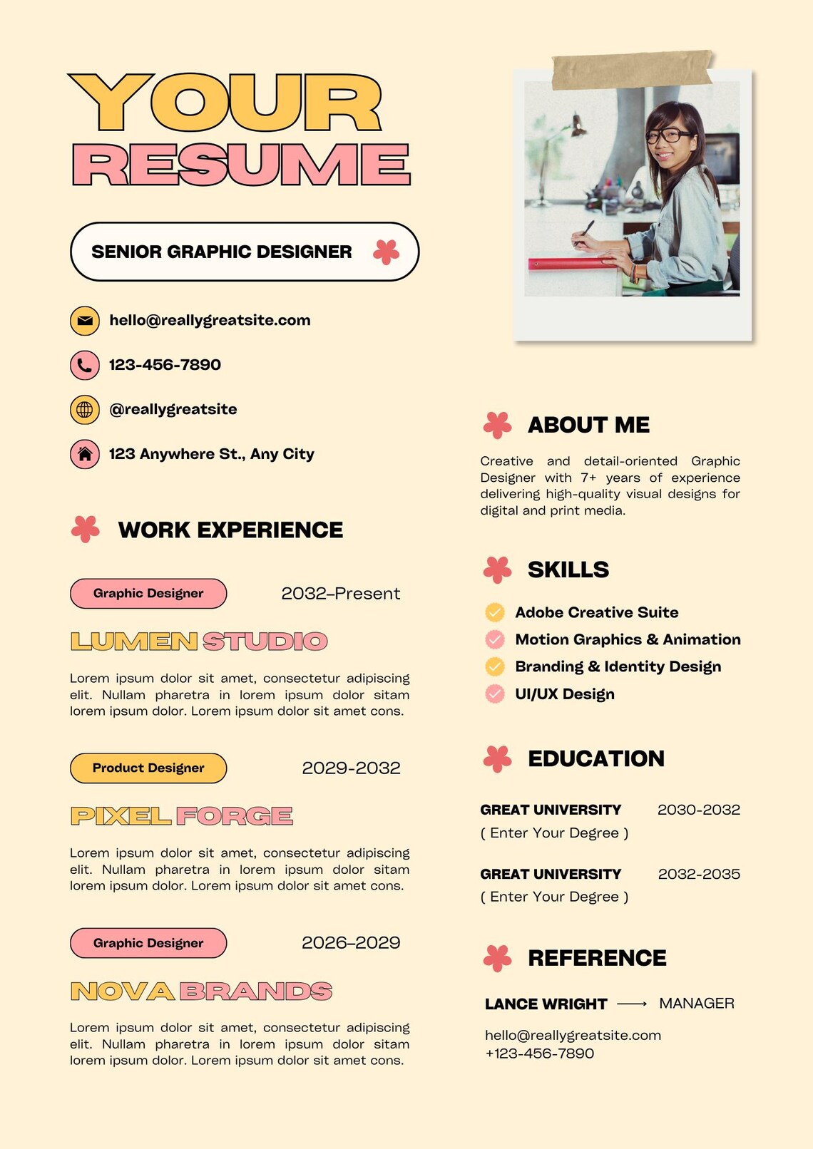Editable Modern Resume Template | Creative Resume | Digital Download - Etsy