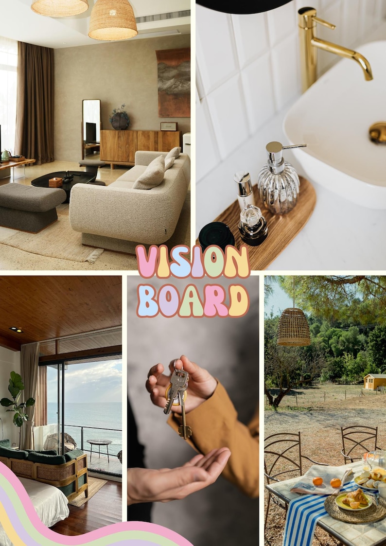 2026 Vision Board Collage Kit | Goal Setting | Manifestation Planner ...
