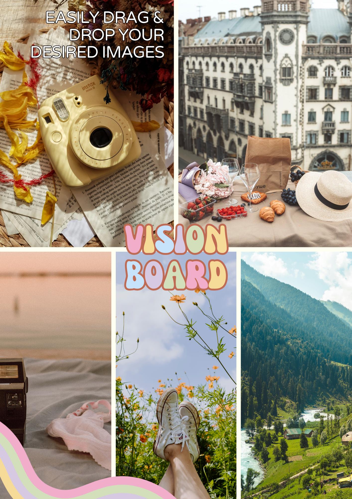 2026 Vision Board Collage Kit | Goal Setting | Manifestation Planner ...