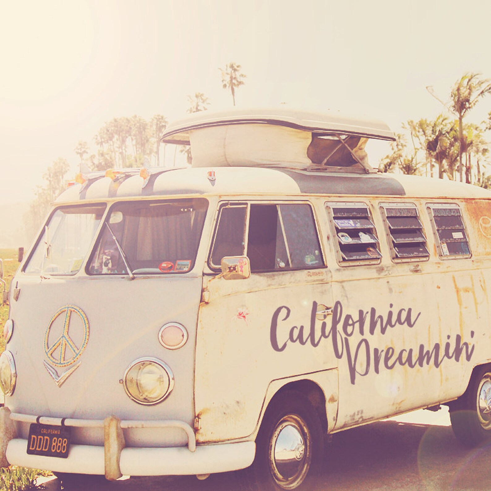Hippie Van Print, Hippie Van Art, California Dreaming, Hippie Van ...