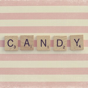 Pink Polka Dots, Scrabble Art, Scrabble Print, Scrabble Photo, Scrabble ...