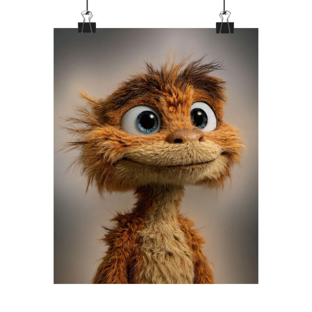 Cute Fuzzy Monster Poster | Matte Vertical Poster, Nursery Wall Art - Etsy