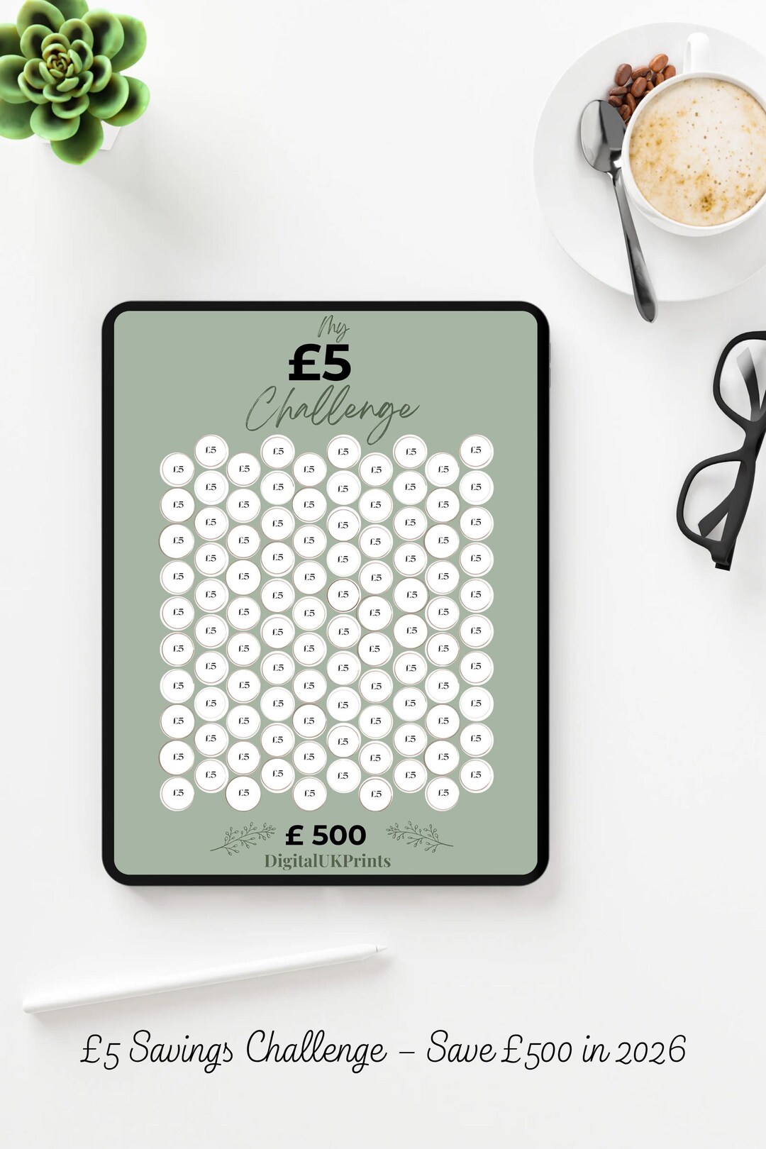 5 Pound Savings Challenge Printable UK - Save 500 Pounds in 2026 ...