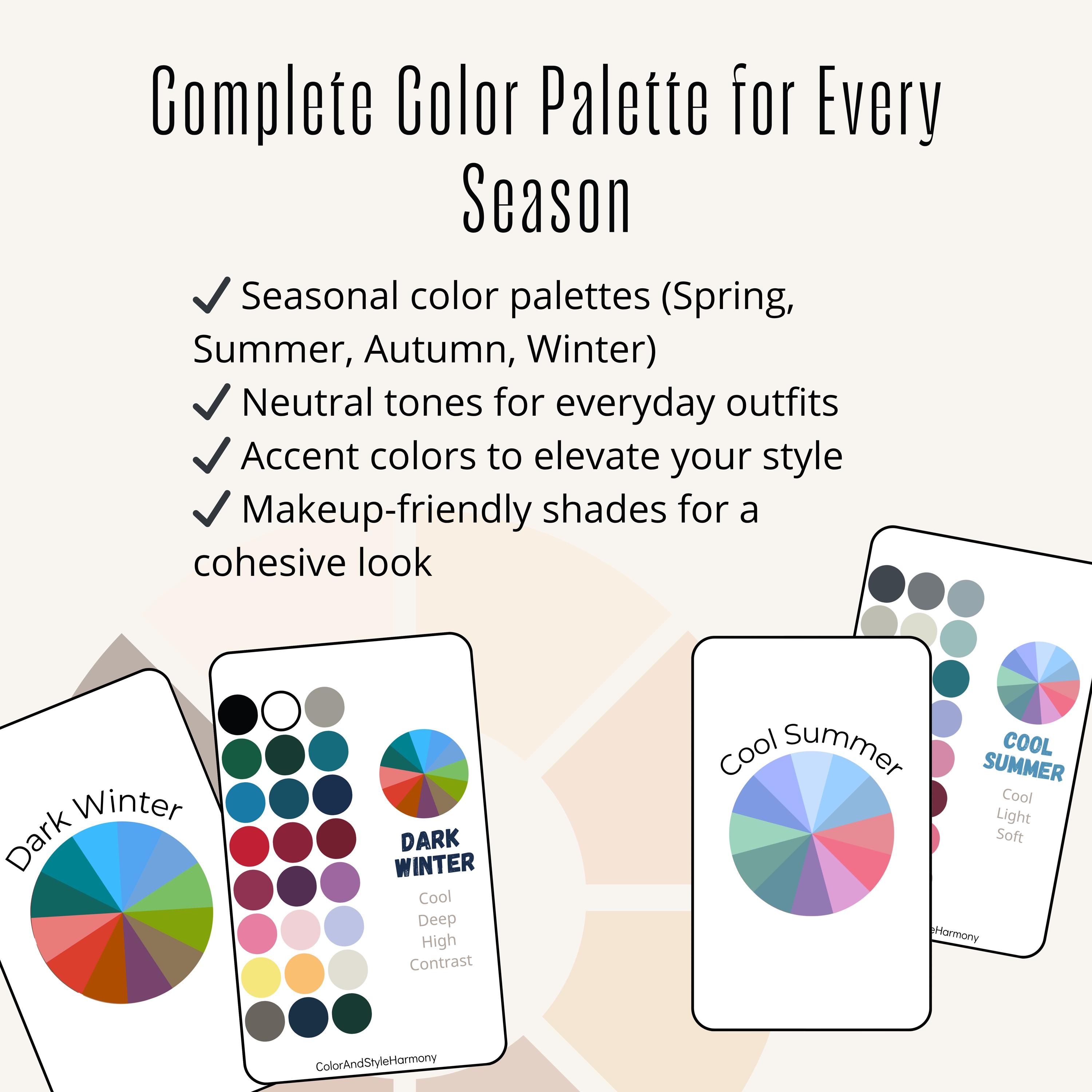 Editable Color Analysis Cards Canva Template, Personal Color Palette ...