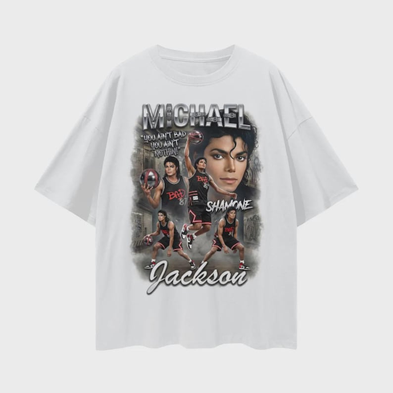 Michael Jackson Bad Era Tee Bootleg Basketball 90s Rap Tee Shamone - Etsy