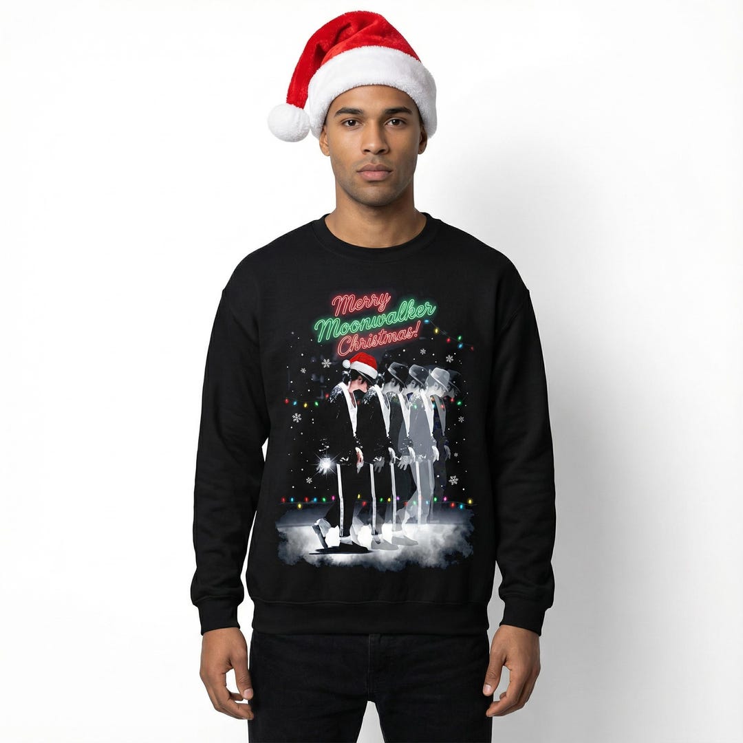 Michael Jackson Moonwalk Christmas Sweatshirt MJ Santa Holiday Xmas ...