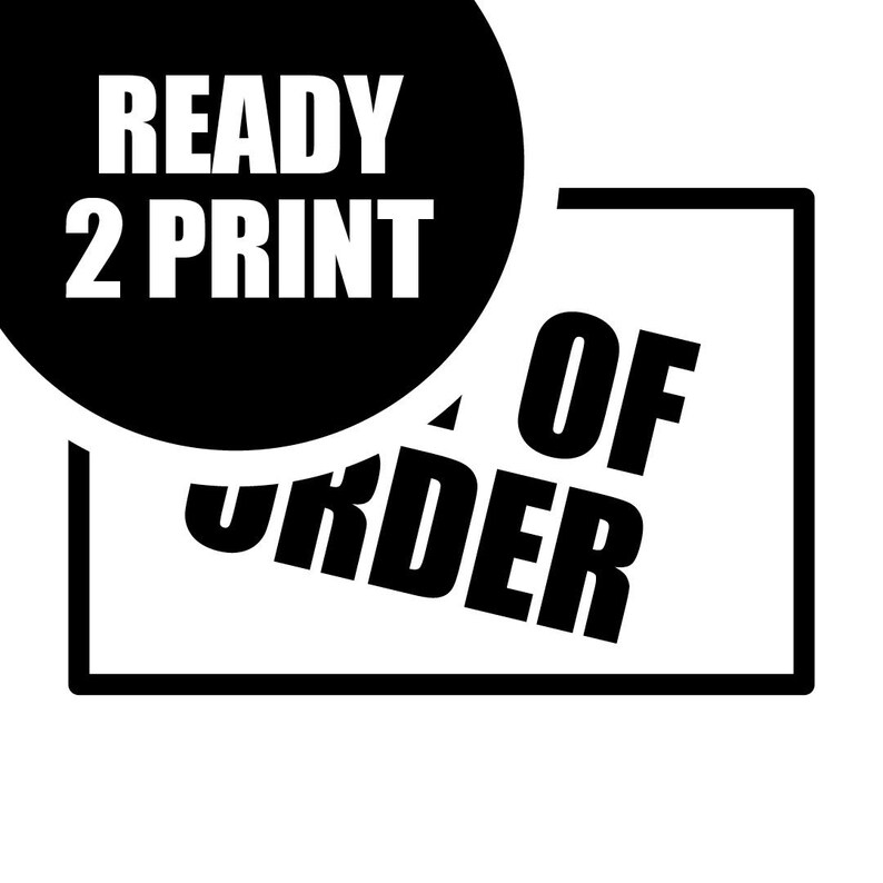 Out of Order Sign (printable PDF) - Etsy