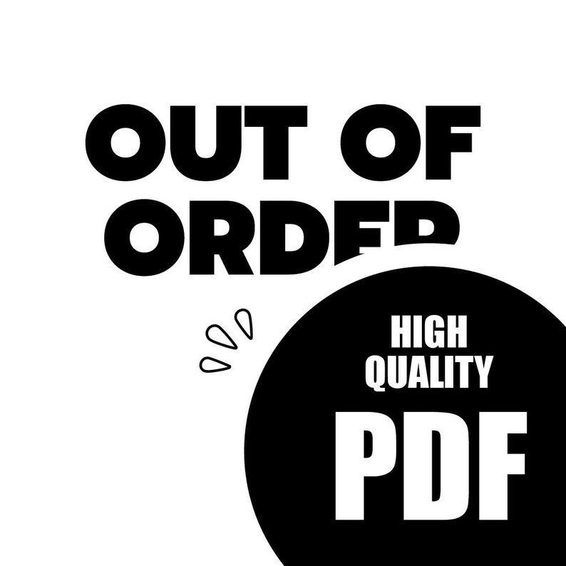 Out of Order Sign (printable PDF) - Etsy