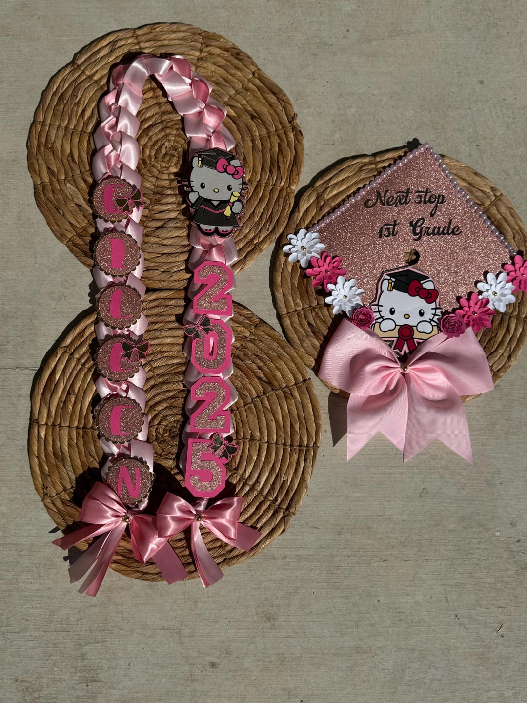 Kindergarten Girl Graduation Lei and Graduation Cap Topper Bundle ...