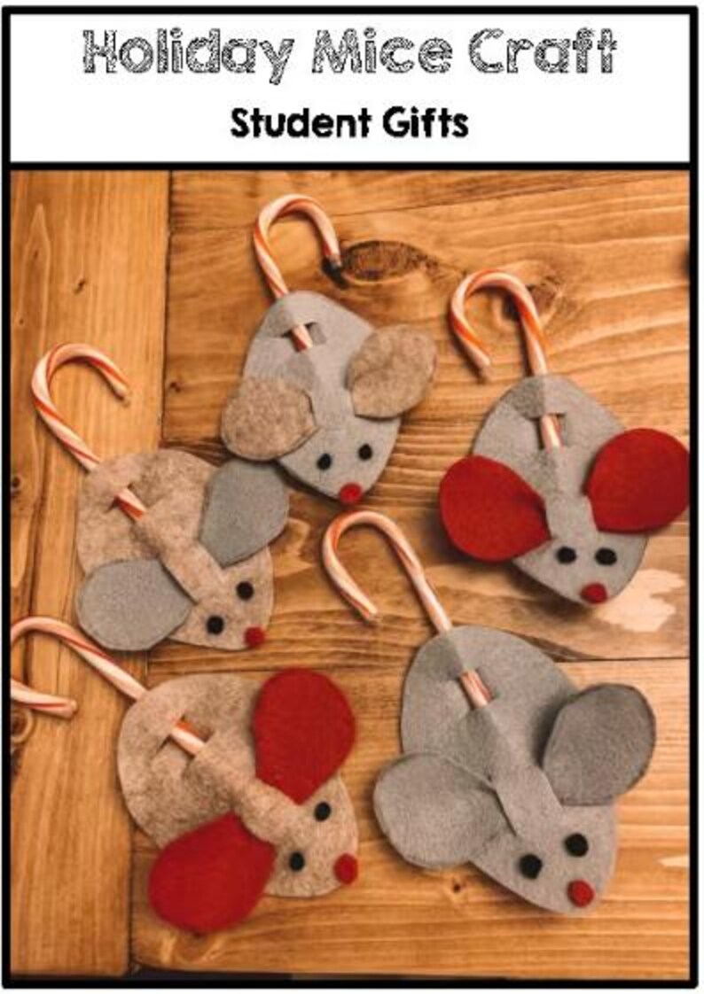 Candy Cane Mouse Craft Template: Memorable Winter Gift for Children - Etsy
