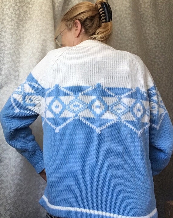 1970s Sky Blue Sweater made in Japan for Macys Womens… - Gem