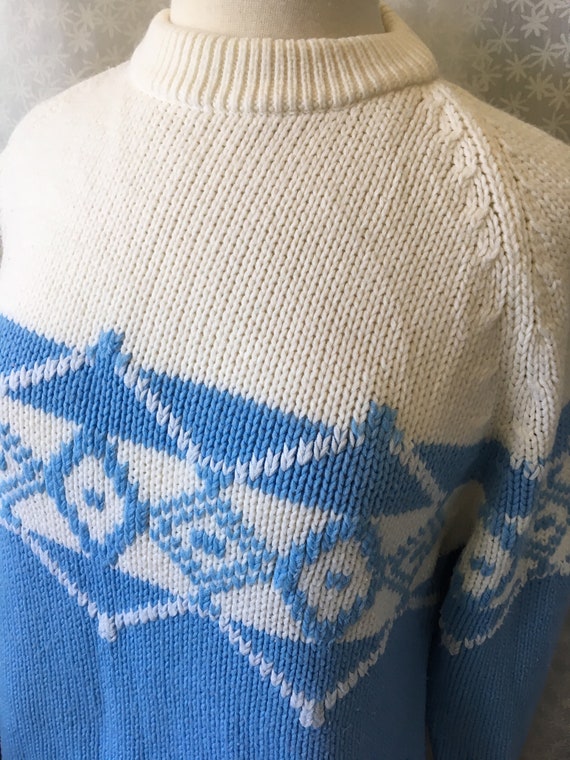 1970s Sky Blue Sweater made in Japan for Macys Womens… - Gem