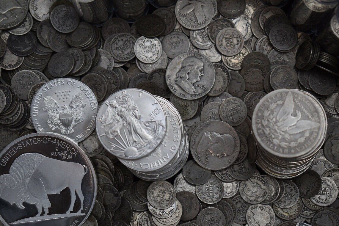 US Silver Coin Collection: Morgan Dollar, Liberty Half, Barber Quarter ...