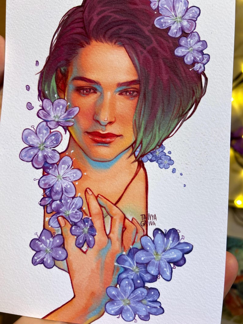 A5 Print | Jill Valentine Resident Evil With Flowers - Etsy
