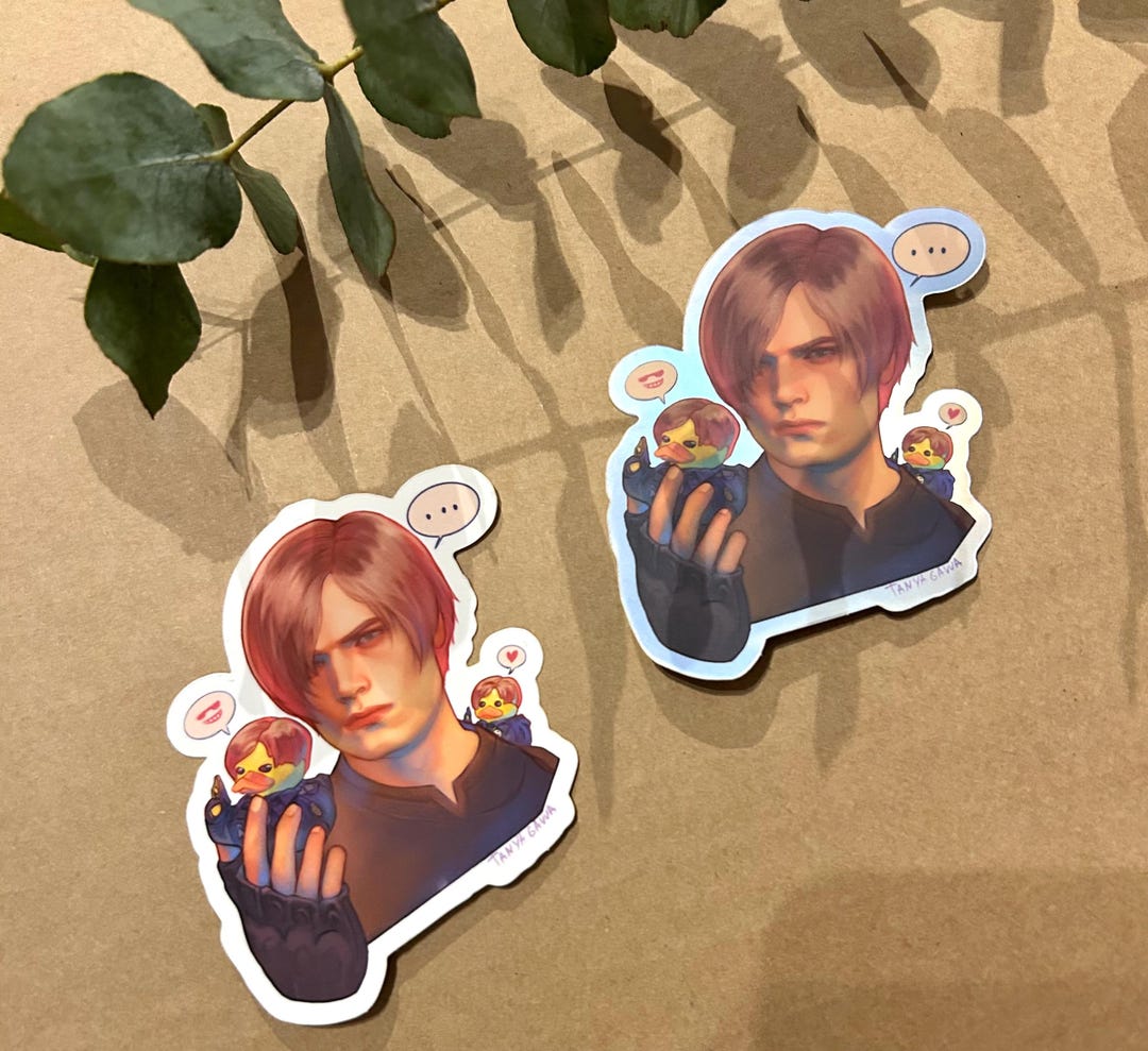 Resident Evil Fanart Stickers | Leon Kennedy Holographic Stickers - Etsy