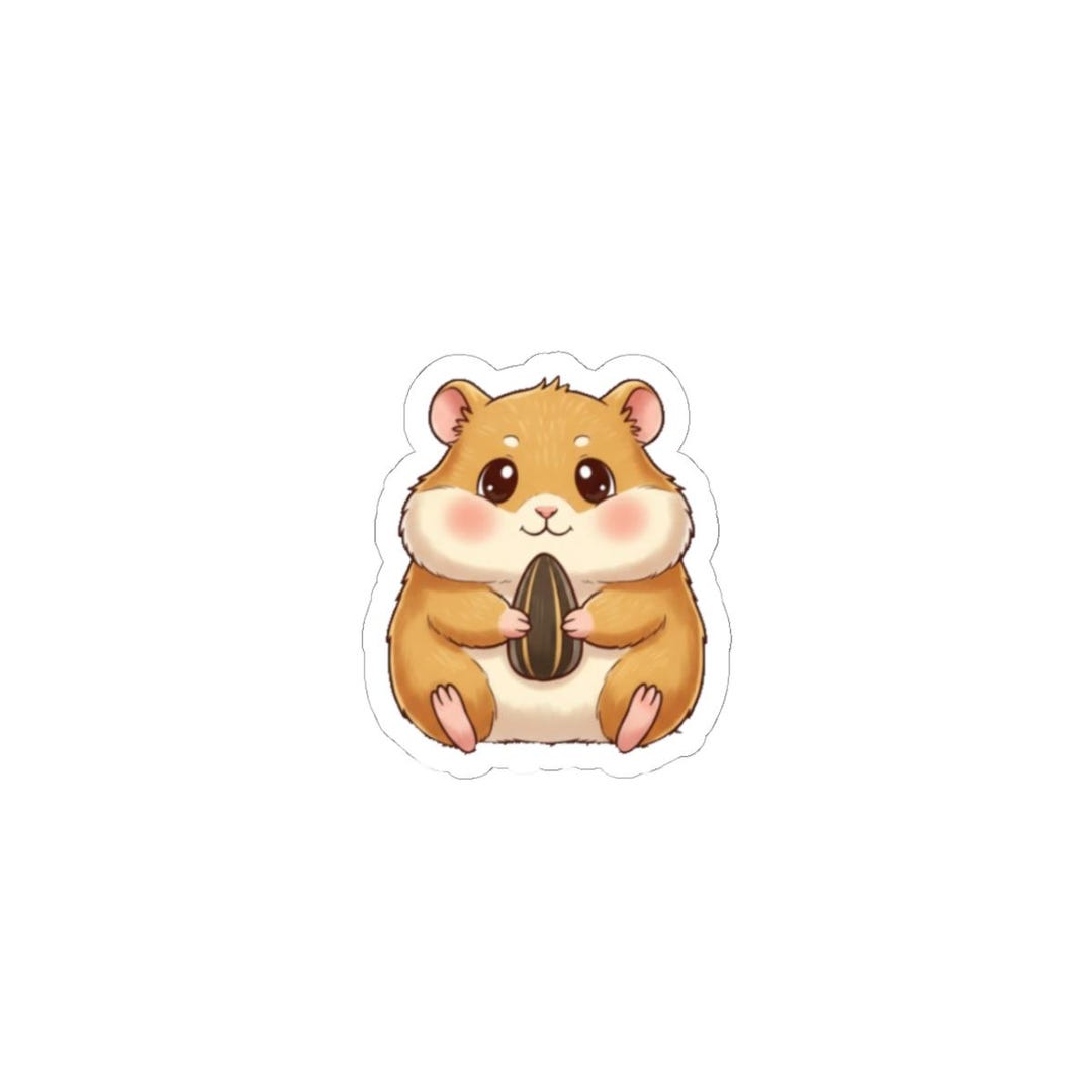 Chubby Hamster Holding Seed Sticker - Etsy
