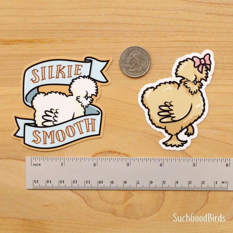 Silkie Chicken - "silkie Smooth" White Hen - 3" Vinyl Sticker - Bird ...