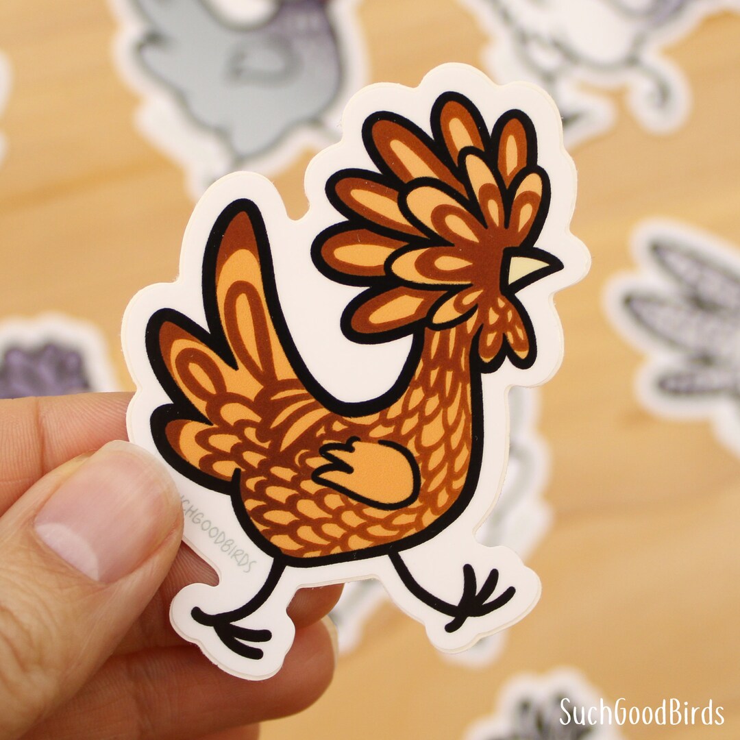 Golden Laced Polish Chicken 3" Vinyl Sticker - Bird Stickers Waterproof ...