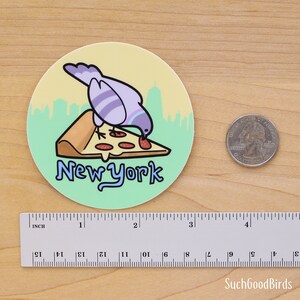 NYC Pigeons Pizza 3" Circle Vinyl Sticker - Cute Bird Sticker, Kawaii ...