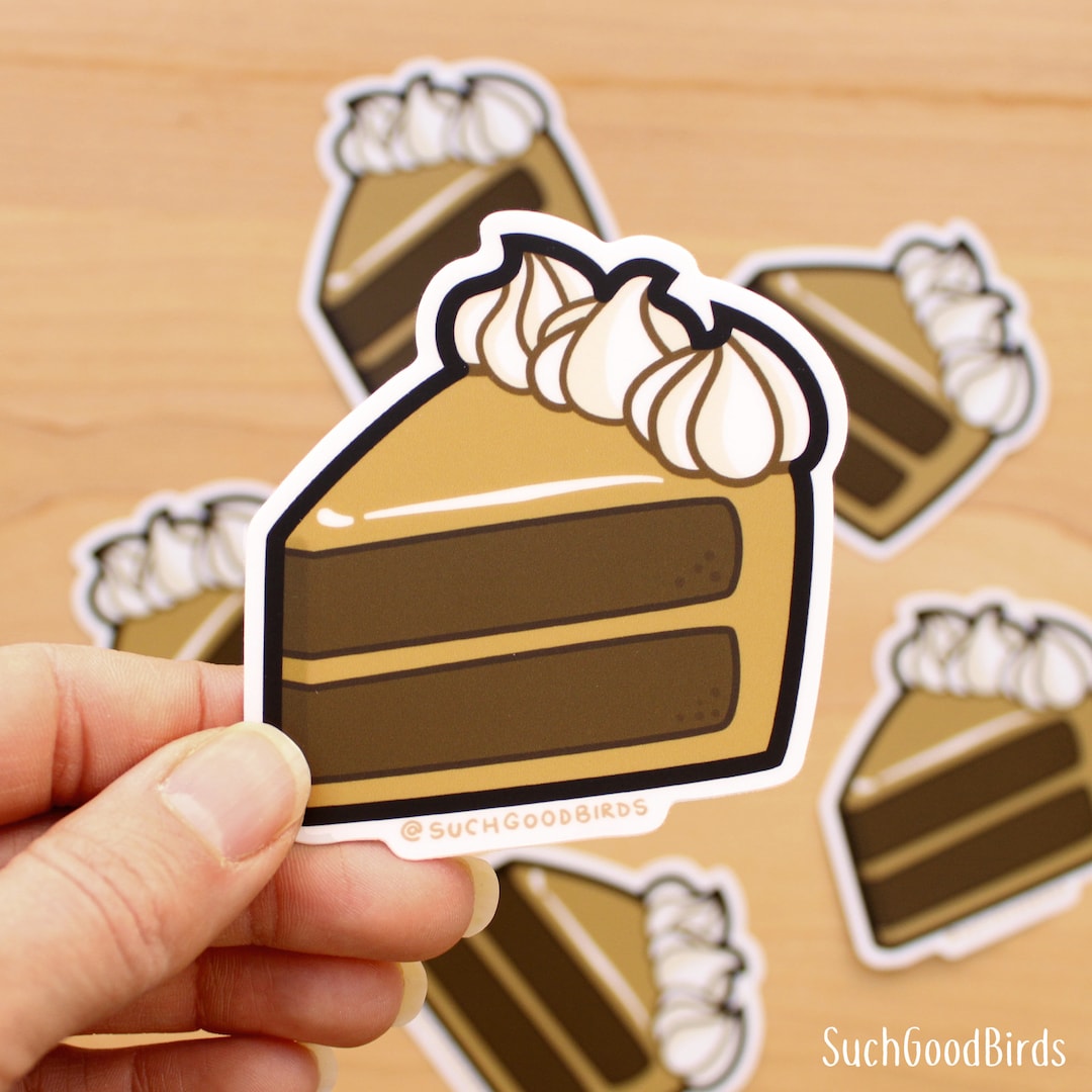 Chocolate Cake 3" Vinyl Sticker - Cute Cake Sticker, Sweet Dessert ...