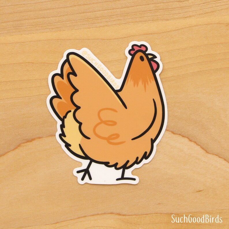 Chicken Rhode Island Red Hen 3" Vinyl Sticker - Cute Chicken Sticker ...