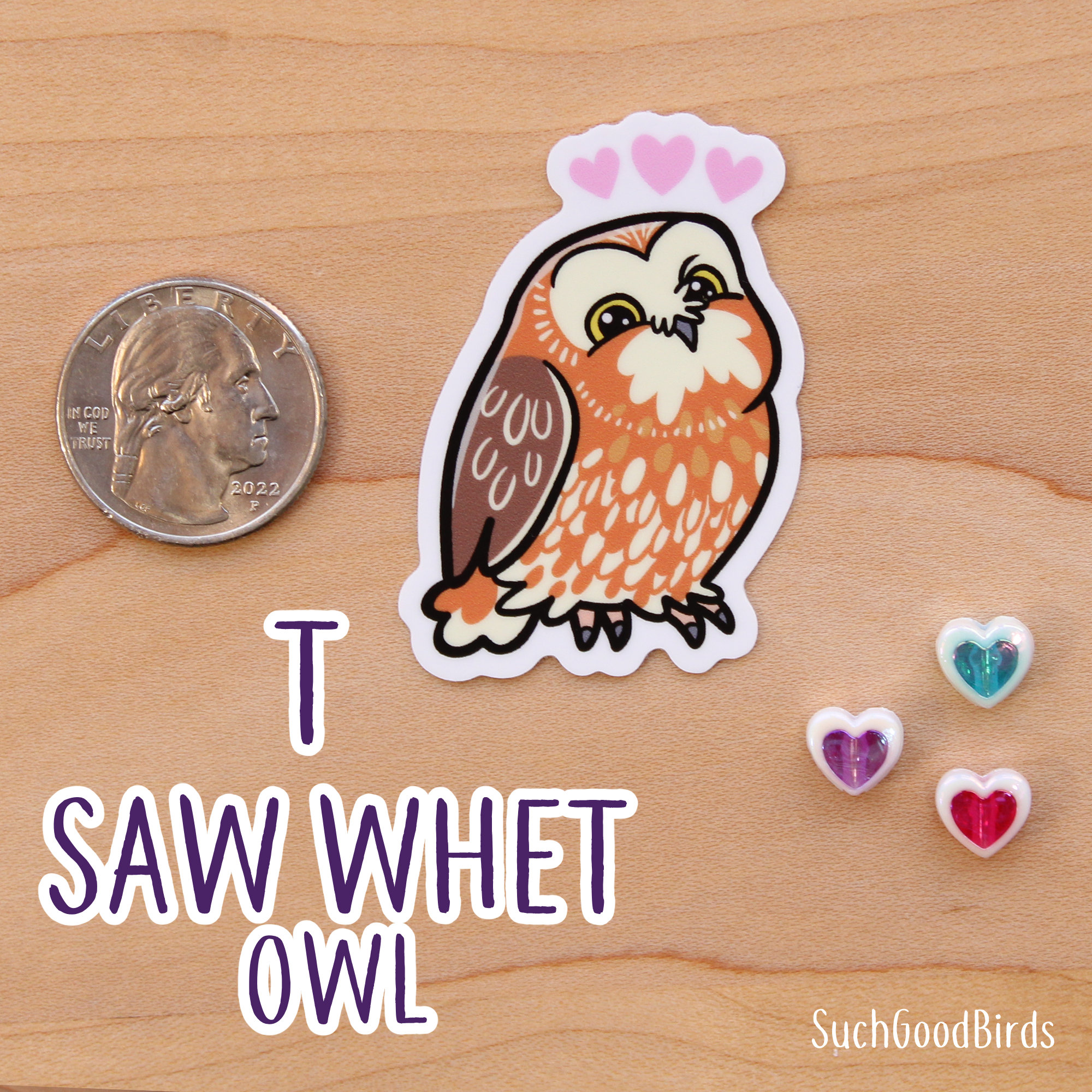 Owl 2" Stickers - 5 Designs - Water Proof 2" Tall Vinyl Stickers - Cute ...