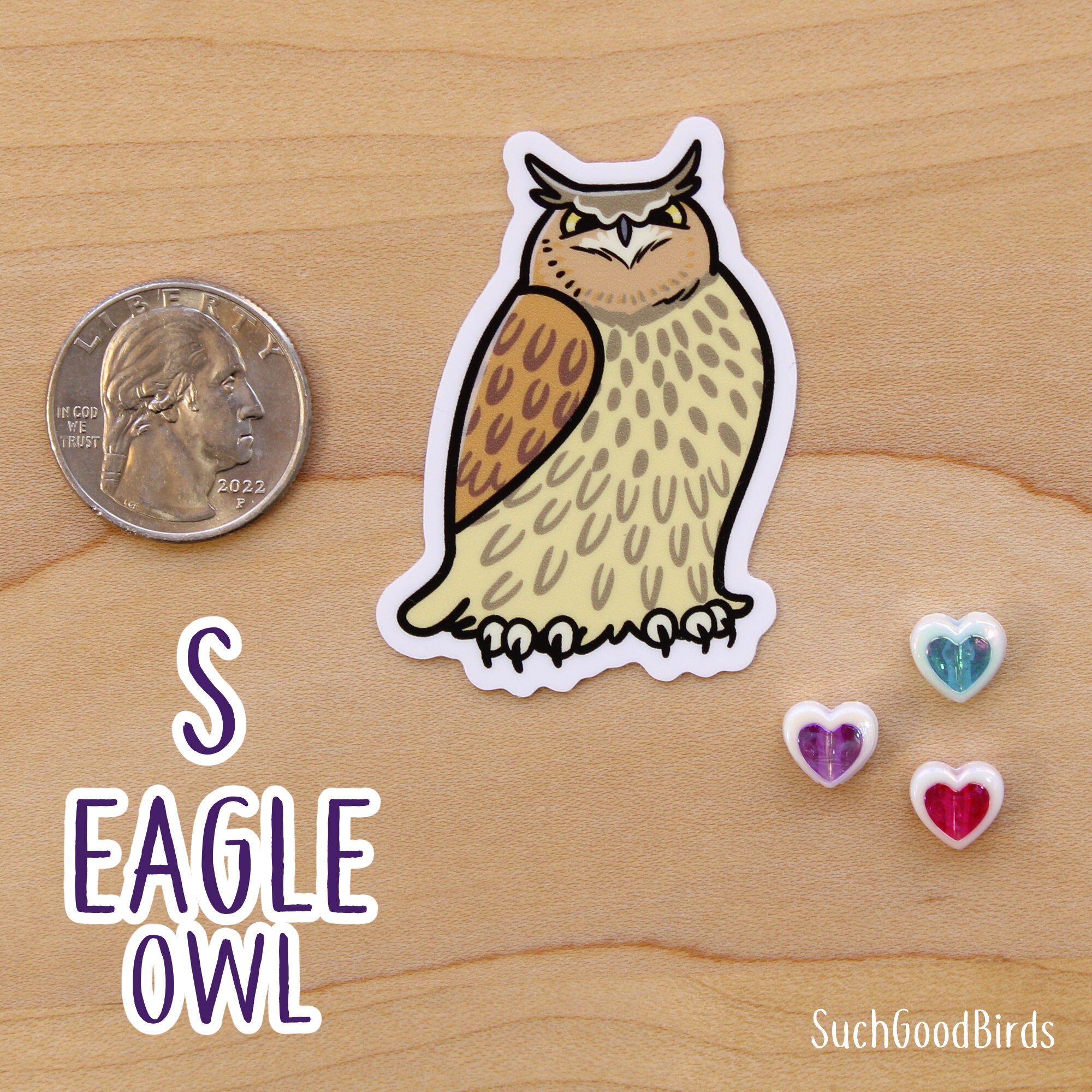 Owl 2" Stickers - 5 Designs - Water Proof 2" Tall Vinyl Stickers - Cute ...