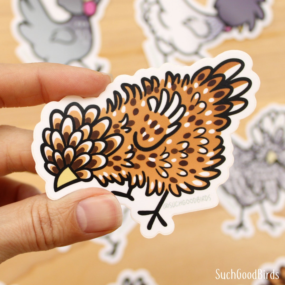 Tolbunt Frizzle Polish Chicken 3" Vinyl Sticker - Bird Stickers ...