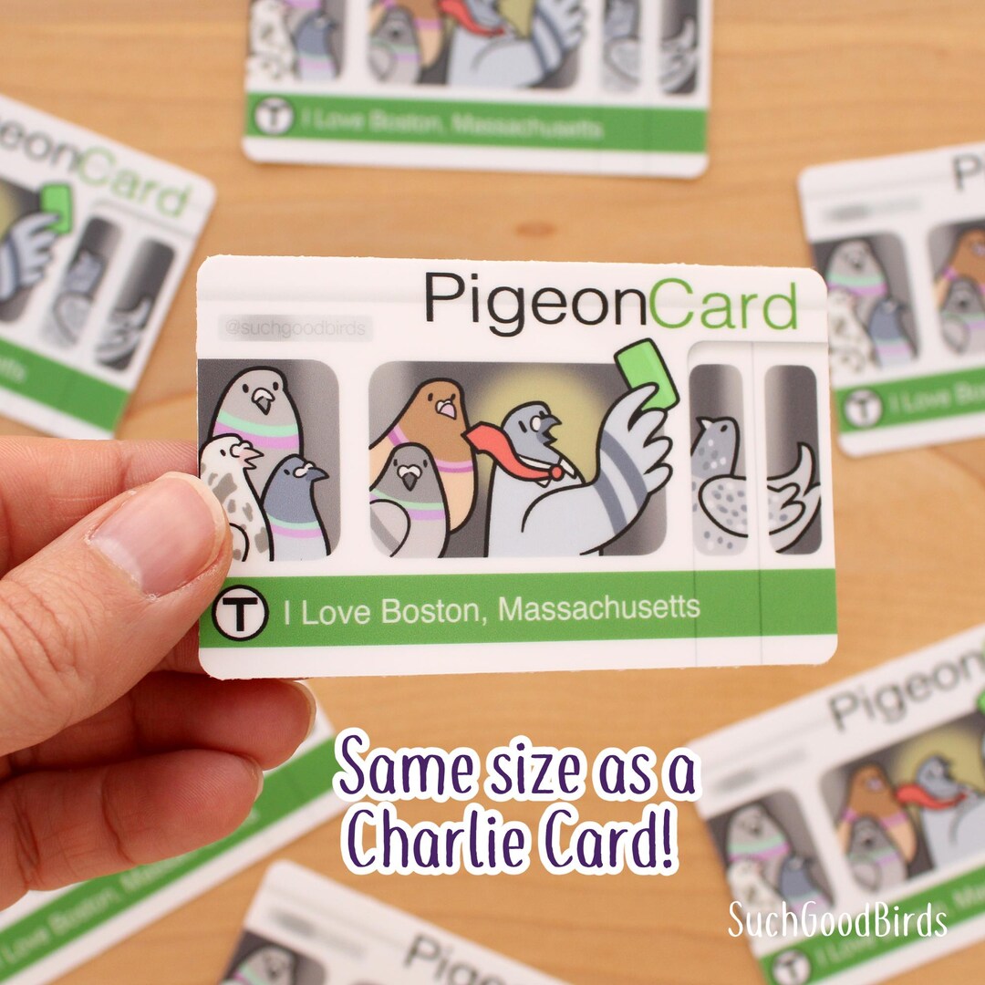 Boston Transit Card Sticker - EXACT SIZE as Charlie Card 3.375" X 2.125 ...