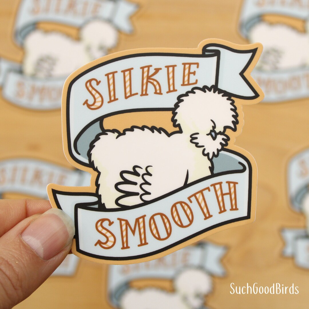 Silkie Chicken - "silkie Smooth" White Hen - 3" Vinyl Sticker - Bird ...