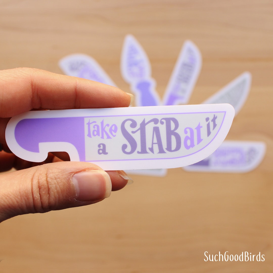 Take a Stab at It - Motivational Knives Sticker - 4" Wide Vinyl Sticker ...