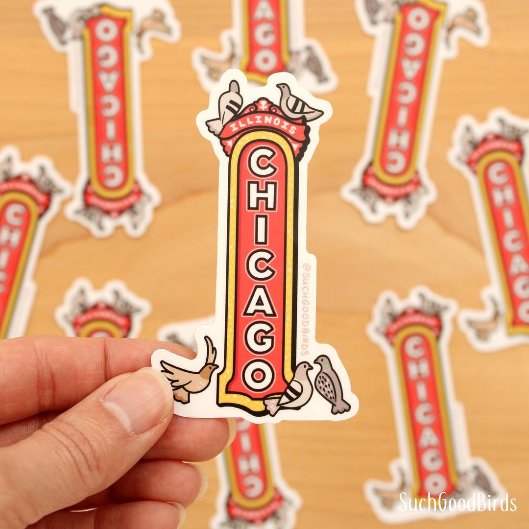 Chicago Theater Sign - 3.5" Vinyl Sticker - Cute Sticker, Chicago ...