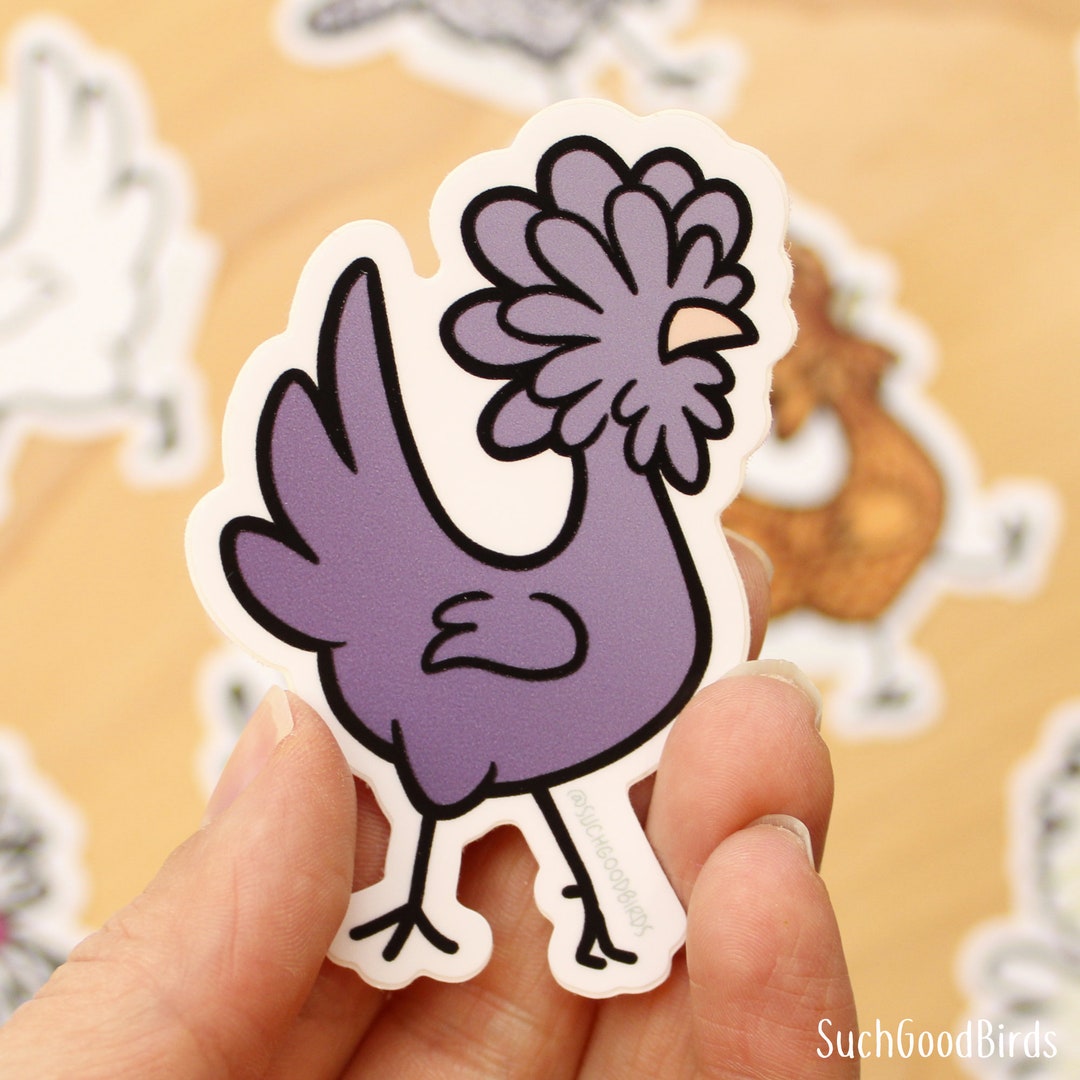 Black Polish Chicken 3" Vinyl Sticker - Bird Stickers Waterproof Vinyl ...