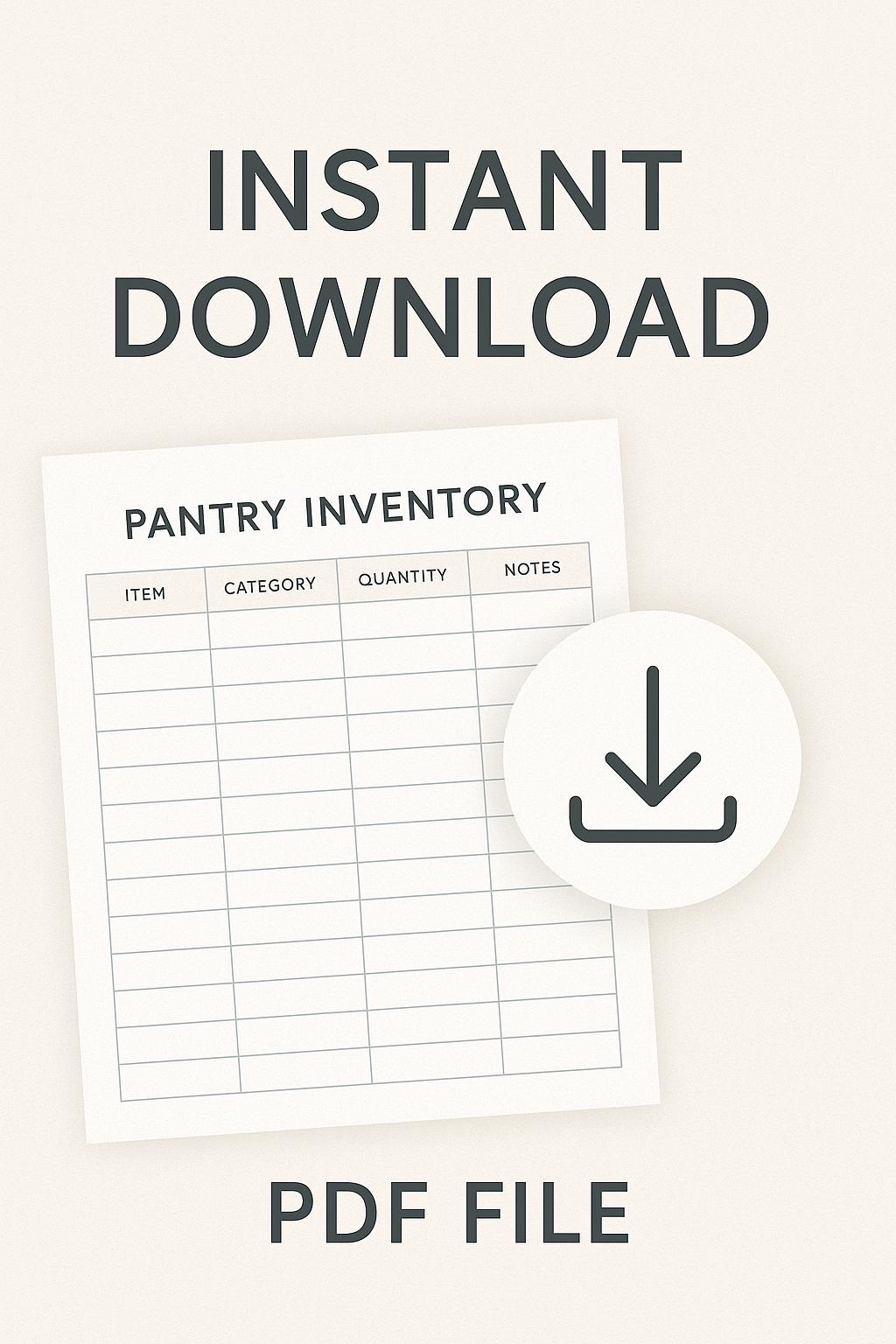 Emergency Preparedness Food Inventory Printable | Pantry & Food Storage ...
